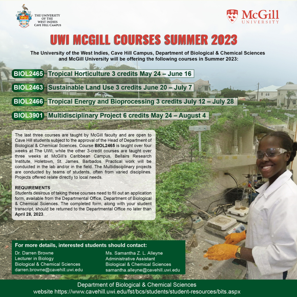 Department of Biological & Chemical Sciences | The University of the ...